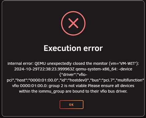 Cant Passthrough Gpu To Vm Execution Error Vm Engine Kvm Unraid