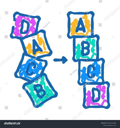 Sorting Algorithm Doodle Icon Sketch Vector Stock Vector Royalty Free 2615723669 Shutterstock