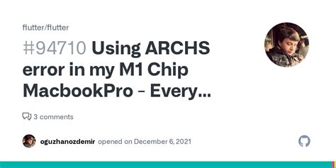 Using Archs Error In My M1 Chip Macbookpro Every App Revision · Issue 94710 · Flutterflutter
