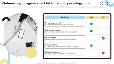 Onboarding Program Checklist For Employee Integration Ppt Example