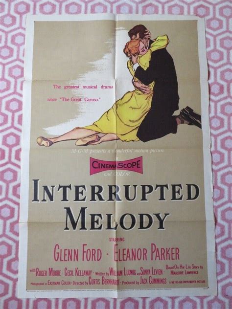 Interrupted Melody Folded Us One Sheet Poster Glenn Ford Eleanor Parker