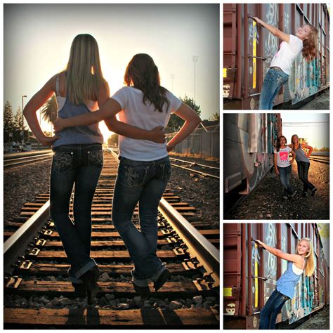 Best Friends At A Railroad Yard Best Friend Photoshoot Best Friend