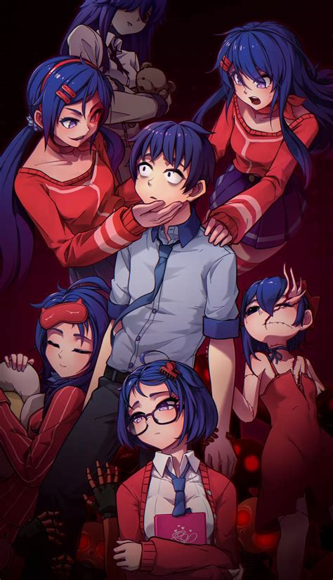 Mita Crazy Mita Kind Mita Sleepy Mita Player Character And 4 More Miside Drawn By Xh