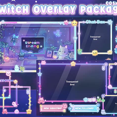 Animated Cute Twitch Overlay Twitch Screen Lofi Overlay Stream Package