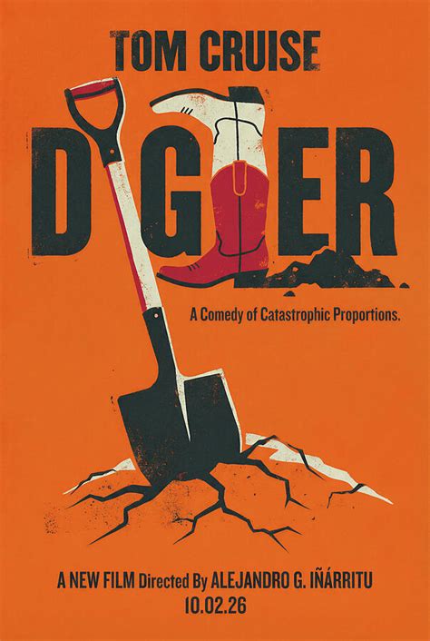 Tom Cruise In Digger Minimal Movie Poster Retro Film Poster