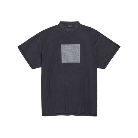 발렌시아가 텍스트 블록 인사이드아웃 티셔츠 오버사이즈 블랙 화이트 Balenciaga Kream