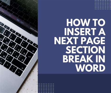 How To Insert A Next Page Section Break In Word Adazing