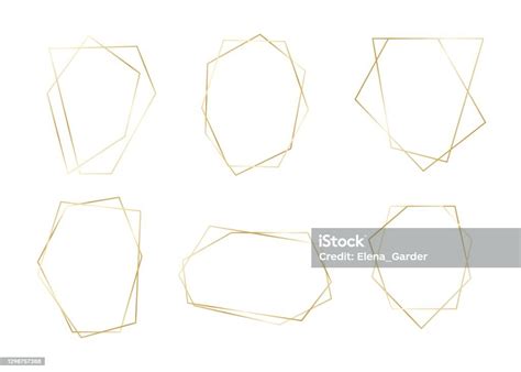 골드 기하학적 프레임 세트 골든 럭셔리 추상적 테두리 웨딩 카드 초대장 화장품 포스터를 위한 벡터 빈티지 템플릿 0명에 대한 스톡 벡터 아트 및 기타 이미지 Istock