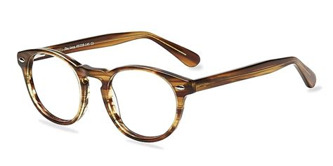 The Loop Oval Brown Striped Full Rim Eyeglasses Eyebuydirect