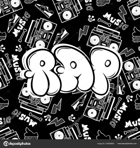 Rap Hip Hop Street Style Free Wildstyle Wall City Urban Stock Vector By