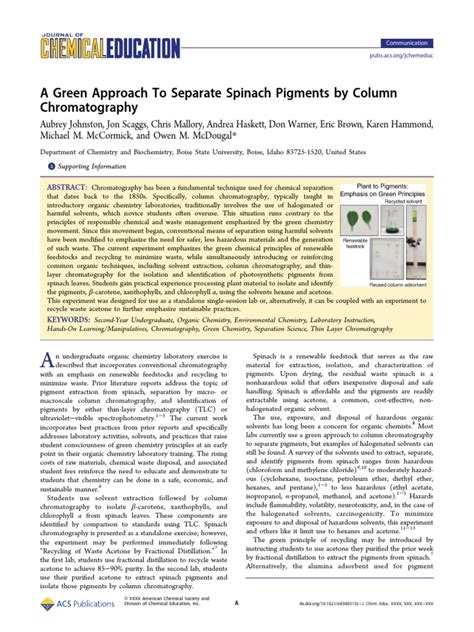 Chromatogram Of Spinach