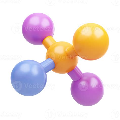 Colorful 3d Molecule Structure Model Represents Chemistry Atomic