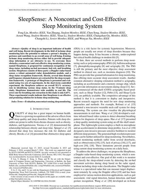 Pdf Sleepsense A Noncontact And Cost Effective Sleep Monitoring System