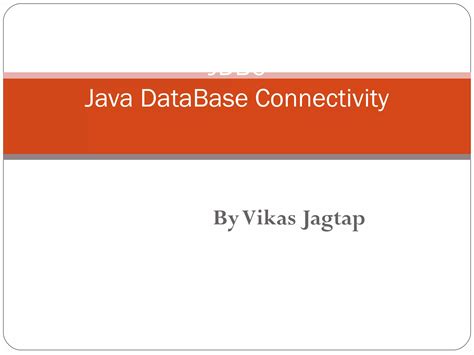 Jdbc Ppt Ppt Databases Computer Software And Applications