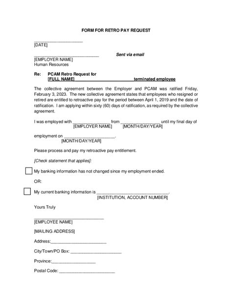 Fillable Online Retroactive Pay Request Form Fax Email Print Pdffiller
