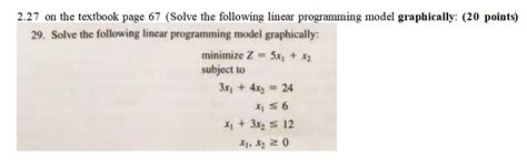 Solved Solve The Following Linear Programming Model Chegg