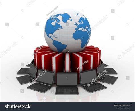 3d Rendering Technology Computer Network Book Stock Illustration