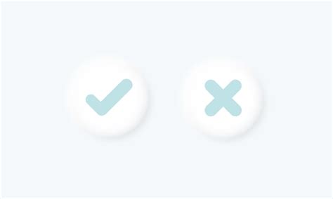 Premium Vector Neumorphism Ui Soft Button Check Mark And Crosses