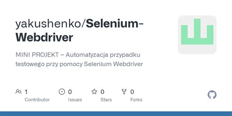 Github Yakushenko Selenium Webdriver Mini Projekt Automatyzacja Przypadku Testowego Przy