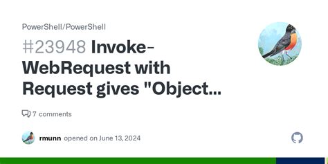 Invoke Webrequest With Request Gives Object Reference Not Set To An Instance Of An Object If
