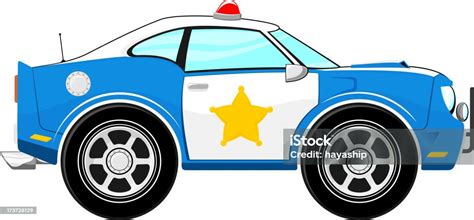 파란색 경찰차 말풍선이 있는 재미있는 경찰관에 대한 스톡 벡터 아트 및 기타 이미지 경찰관 경찰차 마음이 젊은 Istock