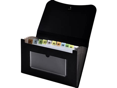 13 Pocket Poly Small Expanding File 5 3 4 X 8 1 2 Black