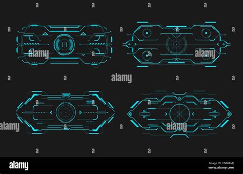 HUD Aim Control Frame Interface Futuristic Target Screen Vector Ski Fi Monitors UI Techno
