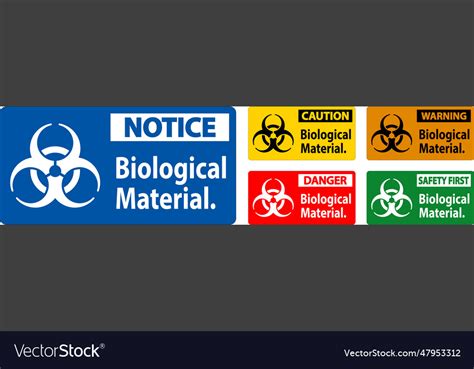 Caution Label Biological Material Sign Royalty Free Vector