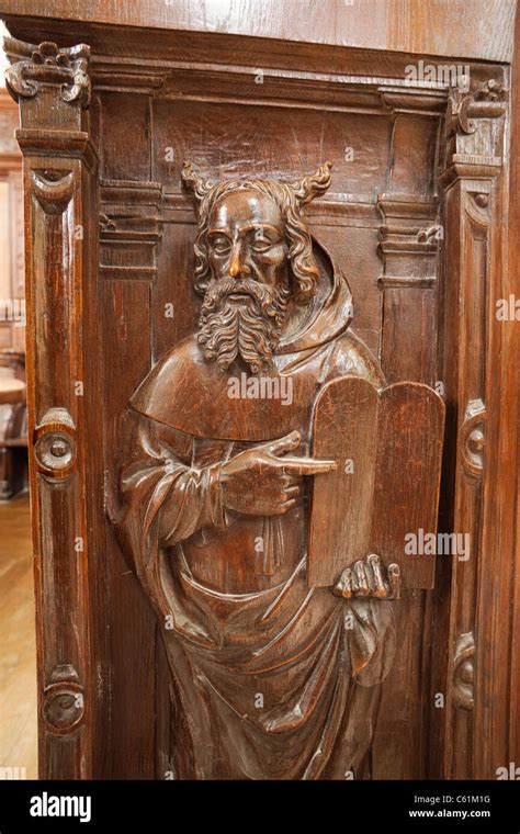 France Loire Valley Usse Castle The Chapel Wooden Carving Of The