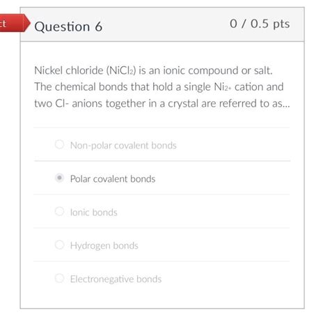 Solved Nickel Chloride Nicl2 Is An Ionic Compound Or Salt