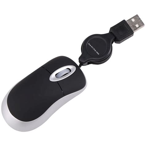 Mini Usb Wired Mouse Retractable Cable Tiny Small Mouse 1600 Dpi Optical Compact Travel Mice For