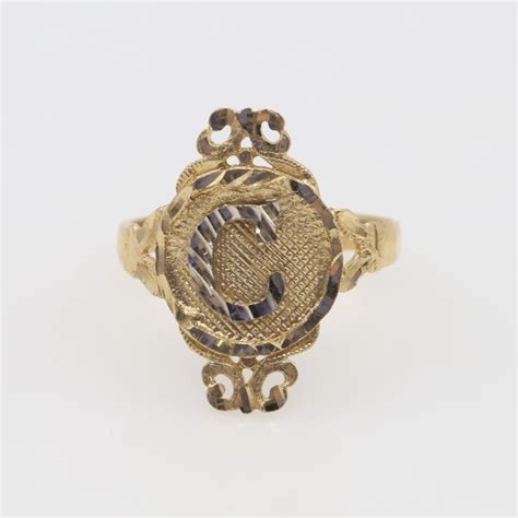 14kt Gold C Initial Ring Property Room