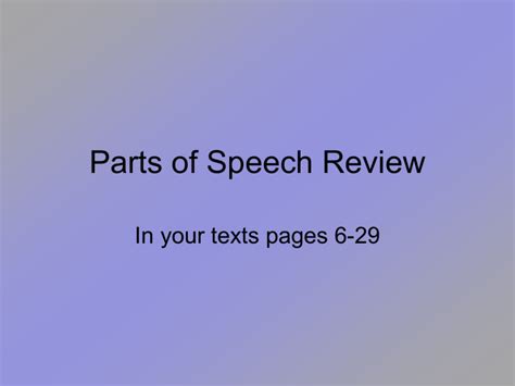 Parts Of Speech PowerPoint