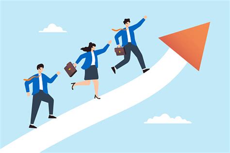 성장전략과 승진을 상징하는 상향 진로를 달리는 사업가의 평면 일러스트 개념에 대한 스톡 벡터 아트 및 기타 이미지 개념 개념과 주제 개발 Istock