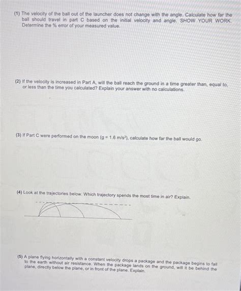 Solved Part A Launching A Projectile Horizontally 1