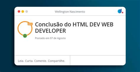 Conclusão Do Html Dev Web Developer