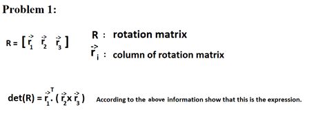 Solved Problem 1 R Rotation Matrix R 1 Column Of