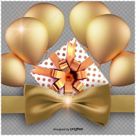 금색 일러스트 풍선 선물상자선물케이스금빛 Png 일러스트 무료 다운로드 Lovepik