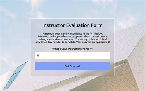 Instructor Evaluation Form Template Visme