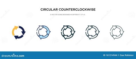 Circular Counterclockwise Arrows Icon In Different Style Vector Illustration Two Colored And