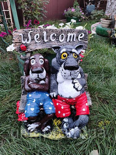 Садова фігура Вовк Пес і Заєць Ти заходь якщо шо 52см ціна 850 50 ₴ купити на Prom Ua