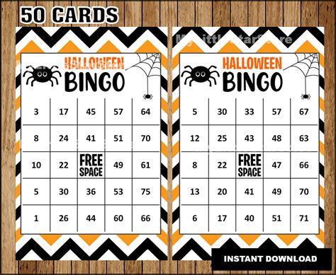 Free Printable Halloween Bingo Cards With Numbers Printable