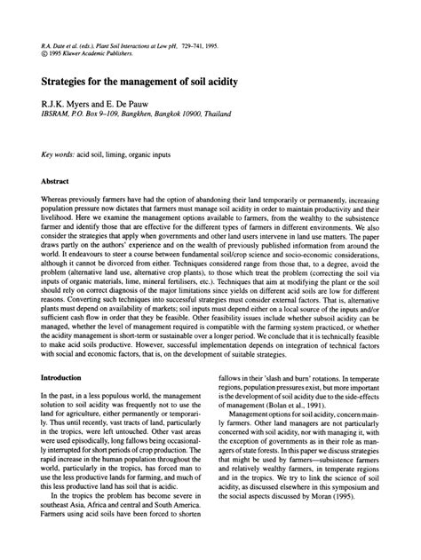 PDF Strategies For The Management Of Soil Acidity