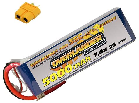 5000mah 74v 2s 35c Supersport Pro Lipo Rc Battery Xt60 Connector