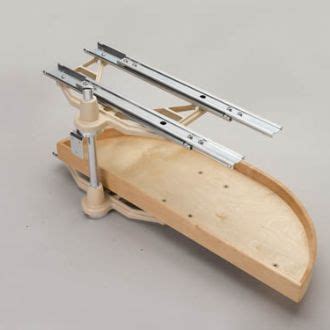 Lazy Susan LD Natural Wood Half Moon 2 Shelf Blind Corner Accessories Perfection Kitchens