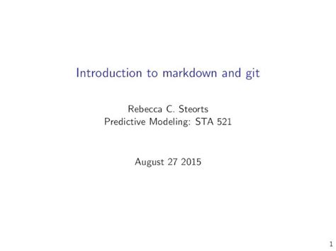pdf introduction to markdown and git statistical sciencercs46