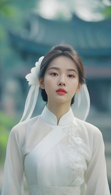 Premium Photo Beautiful Vietnamese Girl In A White Wedding Dress
