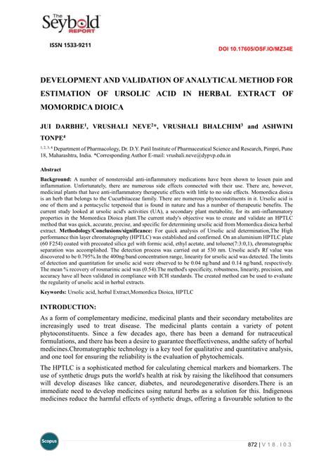 Pdf Development And Validation Of Analytical Method For Estimation Of