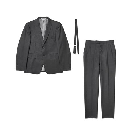 톰브라운 슈퍼 120수 울 트윌 클래식 수트 앤 타이 다크 그레이 Thom Browne Kream