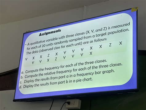 Assignments A Qualitative Variable With Three Classes X Y And Z Is